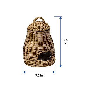 KOUBOO 1020027 Wicker Garlic Fruit and Vegetable Storage Basket, Small, 7.5" x 7.5" x 10.5" , brown