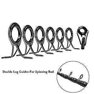 QualyQualy Fishing Rod Tip Repair Kit Rod Guide Repair Kit Pole Eyes Tip Repair Kit Stainless Steel Ceramic Ring Fishing Rod Repair Kit Fishing Pole Tip Guides Replacement Kit 7pcs