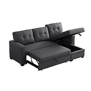 FANYE L-Shaped Reversible Sleeper Sectional Sofa Modern Living Room Corner Convertible Sofa&Couch with Pull Out Sleep Couch Bed and Storage Chaise for Home Office Apartment Living Room