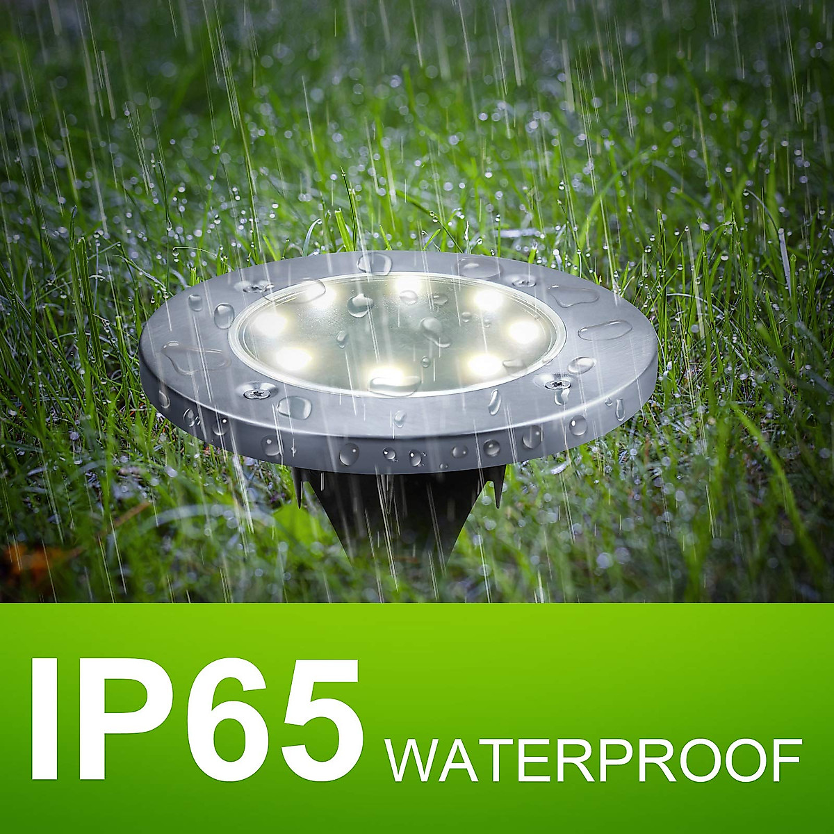 DUUDO Solar Ground Lights-Garden Solar Lights Outdoor Waterproof 8 LED Landscape Lights Bright in-Ground Lights Pathway Lights for Lawn, Patio, Yard, Driveway, Step and Walkway White 12 Pack