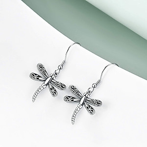 ONEFINITY Dragonfly Earrings Sterling Silver Dragonfly Dangle Drop Earrings Dragonfly Jewelry for Women