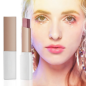 QQwow 12 Colors Eyeshadow Stick, Double Colors Eye Shadow Stick, Glitter Shimmer Waterproof Gradient Eyeshadow Makeup Stick with Brush, Eyeshadow Brushing Eye Makeup for Eye makeup lovers, 6 Pack