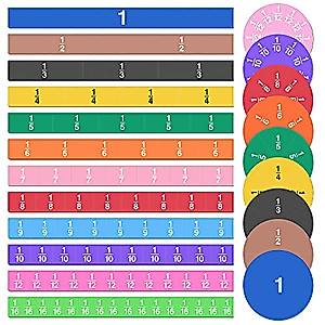 Meetory 134 Pcs Magnetic Fraction Tiles & Fraction Circles - Math Manipulatives for Preschool Elementary School Educational Resources Classroom Educational Kit