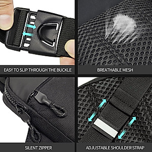 LKEX Mini Sling Bag Men Small Crossbody Bag Women Fanny Packs Casual Personal Pocket Bag Backpack Phone Chest Bag (Blue-Small（L*w*h=17 * 3 * 22cm）)