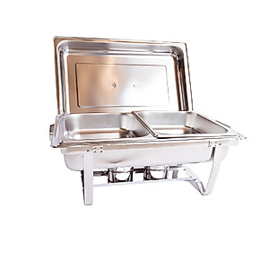 Chafing Dish - Stainless Steel Food Warmer - Foldable Frame Food Pan Fuel Holder and Lid for Parties - Weddings - Breakfast Items and Catering Events
