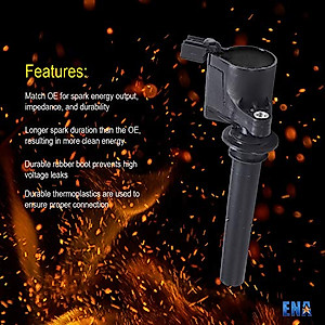 ENA Ignition Coil Pack Set of 6 Compatible with Ford Mazda Mercury Escape Five Hundred Freestyle Taurus 3.0L V6 Replacement for DG500 DG513 FD502