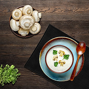 WISHMART Black Bar Mats Set of 2 (12x6 Inches) | Drying, Durable and Stylish Spill Mats for Bars, Restaurants, Coffee Shops, Bar Mats for Countertop and Table Top, Non-Spill & Non-Toxic Mats