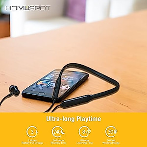 HomeSpot Neckband Wireless Earbuds [2023 Version] aptX Low Latency Bluetooth 5.1 Headphones Qualcomm® CVC™ for Gym, Running, Gaming & Meeting Compatible with iPhone, Samsung Galaxy, Google