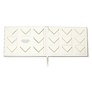 Kate Spade New York Wedding Guest Book, Bridal Journal Includes 17 Lined Pages, 35 Blank Cards and Envelopes, and Ceremony Sign, Gold Dots