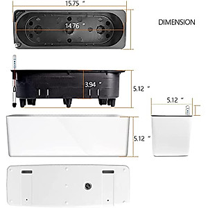 J&C Self Watering Planter, Window Gardening Box, 16x 5.5 Inch, Indoor Home Garden, Modern Decorative Planter Pot for All Indoor Plants, Rectangle, White (Plants Not Included)