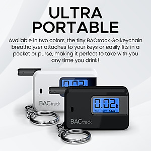 BACtrack Go Keychain Breathalyzer (Black) | Ultra-Portable Pocket Keyring Alcohol Tester for Personal Use
