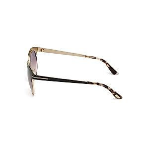 Tom Ford Oval Sunglasses TF438 Angela 01F Black/Gold/Havana FT0438