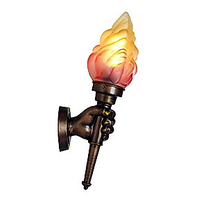 Outdoor Retro Wall Light Creative Porch Light with Wall Mount Torchbearer Wall Lantern One Exterior Wall with Seeded Glass Shade for Garden Home Bar Restaurant Decoration Cafe