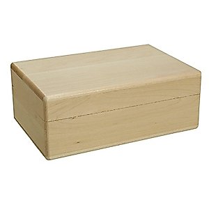 Walnut Hollow Unfinished Wood Roomy Box with Hinged Lid for Arts, Crafts and Home Decor Brown