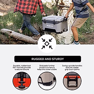 Igloo BMX 52 Quart Cooler with Cool Riser Technology, Fish Ruler, and Tie-Down Points - 16.34 Pounds - Sandstone and Red
