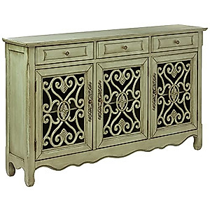 COASTER 3-Door Accent Cabinet Antique Green