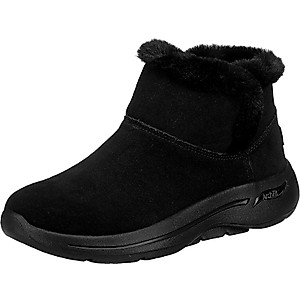 Skechers Women's GO Walk Arch FIT-Cherish Fashion Boot, Black/Black, 7.5