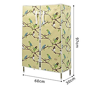 DINGZZ Shoe Rack, Double Door Oxford Cloth Washable Dustproof Shoe Rack Shoe, 60X30X97CM