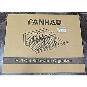 FANHAO Slide Out Cutting Board, Bakeware, and Tray Organizer, Wire Pull Out Kitchen Cabinet Organizer for Pots, Pans, and Lid Cookware, 13.5 inch wide x 17.7 inch deep – Chrome