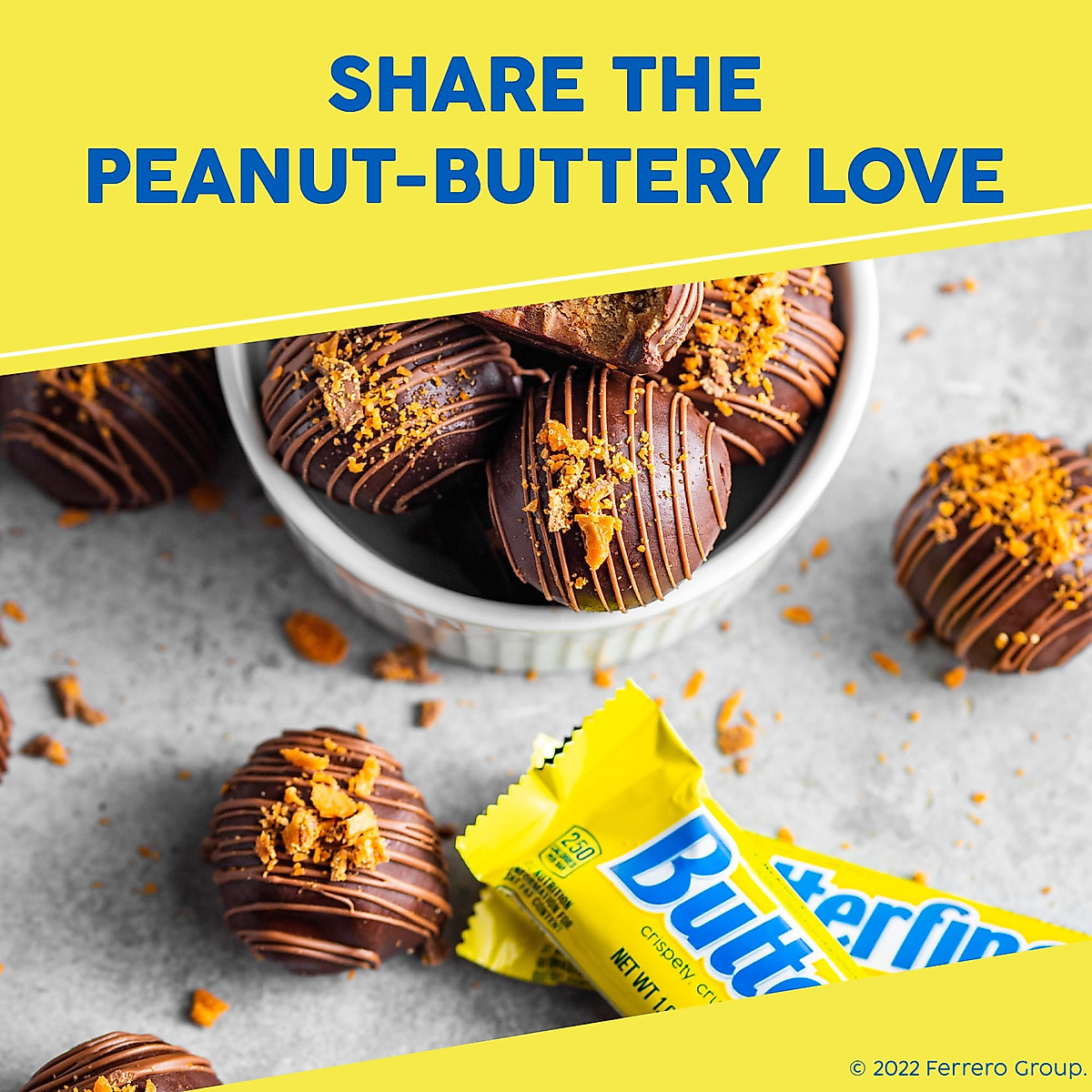 Butterfinger, Chocolatey, Peanut-Buttery, Full Size Individually Wrapped Candy Bars, 1.9 oz each, Bulk 36 Pack