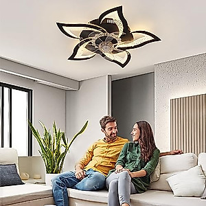 Nogcew Modern Ceiling Fan with Lights, 26 Inch Flush Mount Ceiling Fan with Remote and APP Control 6 Speeds Reversible,Low Profile Ceiling Fan with Light for Bedroon Livingroom Kitchen.