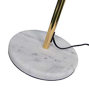 beaysyty Modern Simplicity Floor Lamp for Office Cafe Den Living Room Bedroom, On/Off Foot Switch, White Glass Ball Lampshade and Golden Metal Lamp Body - 9 Bulbs Included