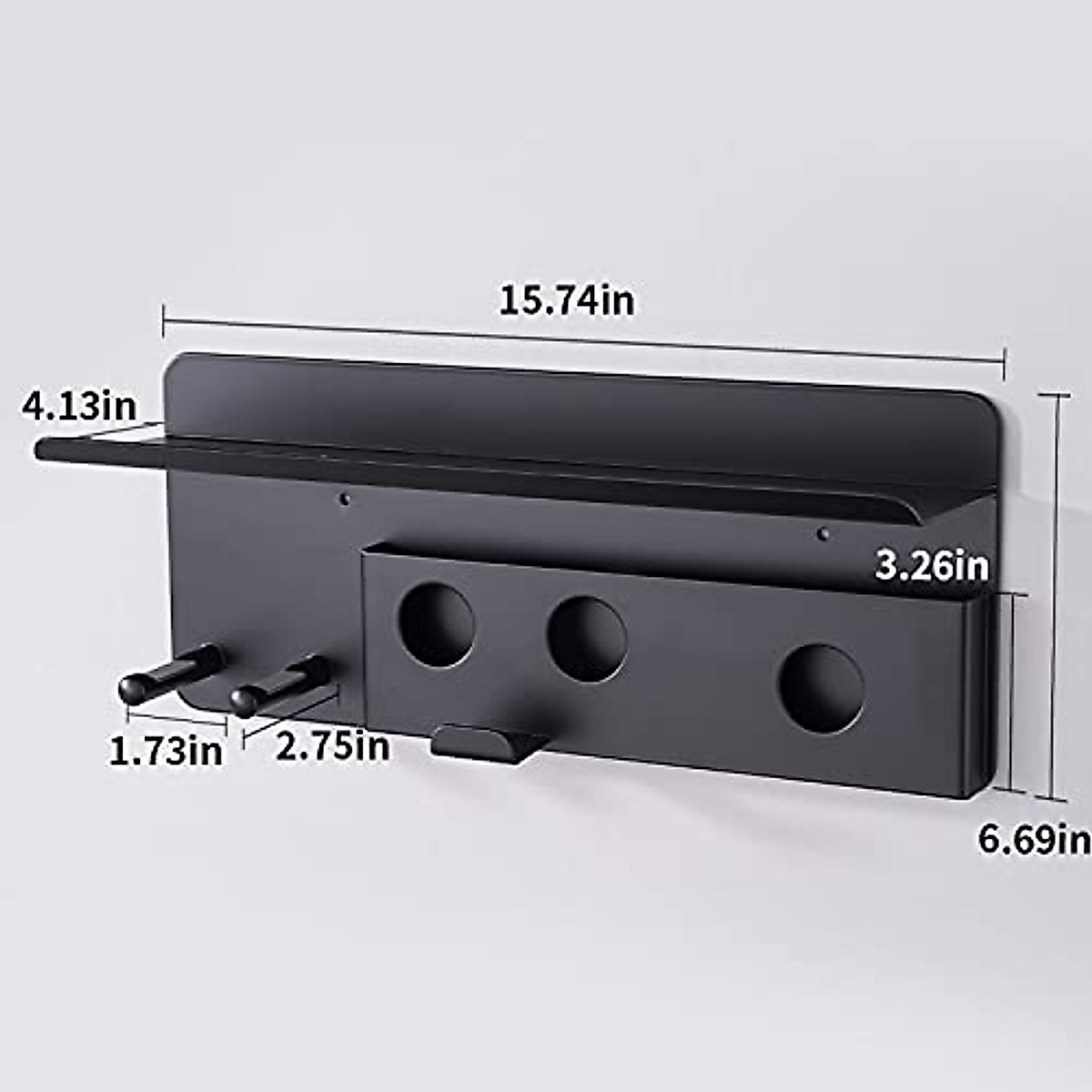 Dyson Supersonic Hair Dryer Holder, 304 Stainless Steel Dyson Hairdryer Wall Mount Stand, Dyson Hair Organizer Fits Curler Diffuser Two Nozzles Dyson Hair Dryer Holder