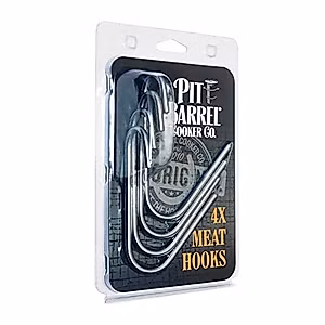 Pit Barrel Cooker Meat Hooks | Stainless Steel Meat Hooks for Barrel Cooker | BBQ Accessory for Hanging Beef, Poultry and Veggies | Set of 4