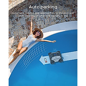 WYBOT Sophisticated Cordless Robotic Pool Cleaner, with 130mins Working Time, Pool Vacuum for Above Ground Pools, Strong Suction, LED Indicator, Ideal for Pools Up to 1300 Sq.ft