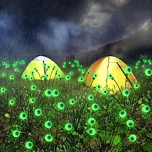 Halloween Decorations Outdoor Solar Eyeball Lights, Scary Pathway Lights 2PACKS 12LED Halloween Solar Lights Outdoor, Haunted Mansion Decor for Yard