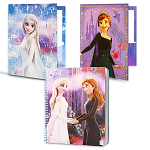 Disney Frozen Backpack and Lunch Bag School Supplies Set - Bundle with Frozen Backpack, Lunch Box, Water Bottle, Frozen Notebook, Stationery, More | Frozen School Supplies for Girls