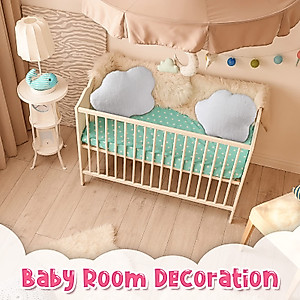 Namalu 20 Inch Cloud Shaped Stuffed Throw Pillows Lovely Pillows Cute Aesthetic Soft Waist Rest Cushion for Girls Bedroom Office Car Chair Home Decoration (White, 2 Pcs)