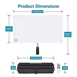 Neewer Rollable 30x53cm LED Light Panel Mat on Fabric 48W 4500LM 5600K CRI 90+ 512 LED Light Panel with Handle Grip, Remote Control, Diffuser Cloth, Carry Bag for Traveling Outdoor Photography