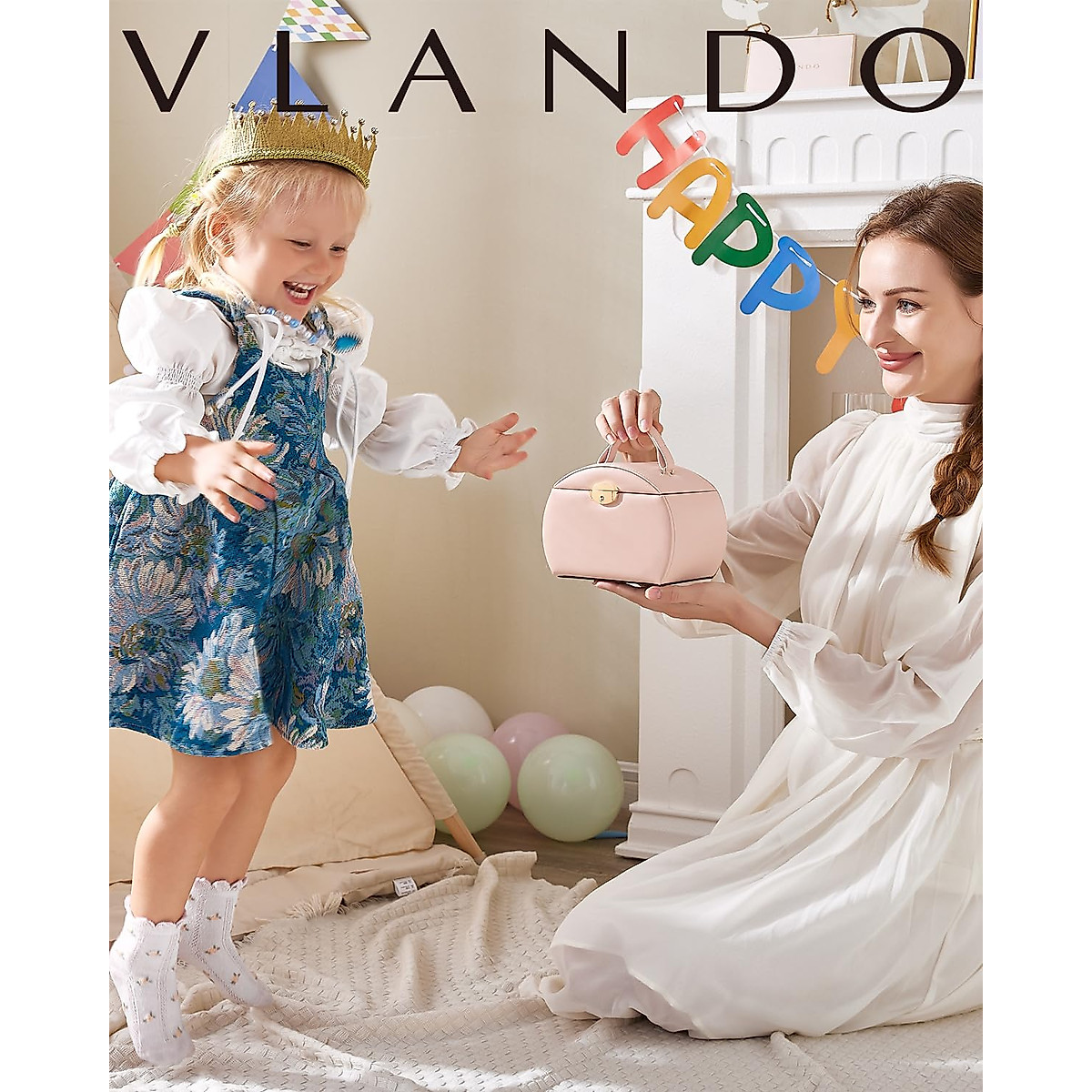 Vlando Kids Musical Jewelry Box for Girls with Drawer, Music Box with Ballerina and Stickers for Birthday Bedroom Decor, Gifts for Girls Kids Christmas Thanksgiving Gifts 2024 - Light Pink
