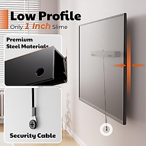 Studless TV Wall Mount, Heavy Duty Drywall TV Bracket Hanger for 26-55 inch Flat Screen TVs, No Stud, No Drill, No Anchors, Easy Install with All Hardware Included