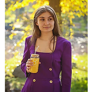 18oz Iced Coffee Cup | Beer Can Glass | Coffee Glass Cup with Lid and Straw | Taurus Zodiac Gifts for Women and Men (Packaging May Vary)