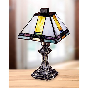 Dale Tiffany 8706 Tiffany/Mica One Light Accent Table Lamp from Miniature Collection in Bronze/Dark Finish, 6.00 inches, Antique Brass