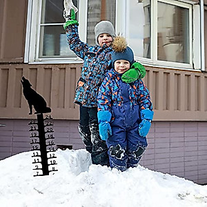 String Line Holder for Construction Gift 24cm Snowflake Snow Measuring Instrument Snowmobile Snow Measuring Instrument Metal Snow Measuring Ruler Outdoor Garden Ornament Mini Saw (Black, One Size)