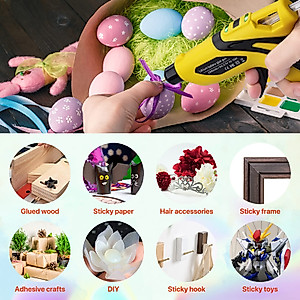 Cordless Fast Preheating Hot Glue Gun Kit with 30PCS Glue Sticks (7mmx150mm), USB Rechargeable & Smart Power-Off Cordless Hot Melt Glue Gun for Quick Repairs, DIY & Xmas