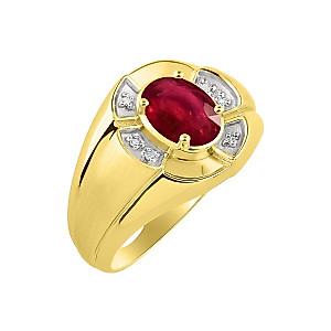 Rylos Simply Elegant Beautiful Red Ruby & Diamond Ring - July Birthstone*