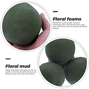 6 Pcs Flower Round Brown Dry Floral Foam Blocks for Wedding Birthdays Decorations 3.54 inch