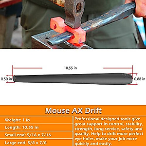 Blacksmith Drift Kit Blacksmith Hammer Eye Drift Tool Set Includes Knifemakers Tomahawk, Large Hammer and Mouse Axe Drift, Blacksmith Forging Tools, 3PCS