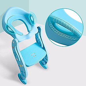 PENGJIE Folding Ladder Step Stool Ladder Stool Kids Training Seat Adjustable Toilet Potty Chair Sturdy Non-Slip Foldable Adjustable Height