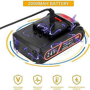 Mini Chainsaw, TONYFUL 6-Inch Cordless Chainsaw with 2 Battery and Replacement Chain, Professional Electric Chainsaw Portable Handheld Chainsaw Rechargeable Garden Saw for Pruning Trees Wood Cutting