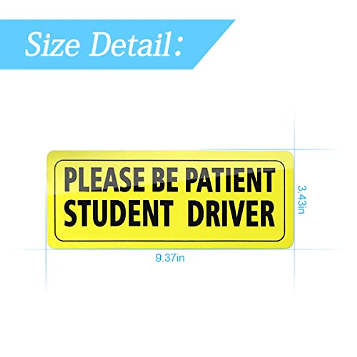 3PCS Student Driver Magnet for Car, 3.5 * 9" Upgraded Reflective Red Font Student Driver Safety Sign Magnet Vehicle Bumper Magnetic Sticker for New Drivers, Beginner, Car Accessories (Black/Red-1)