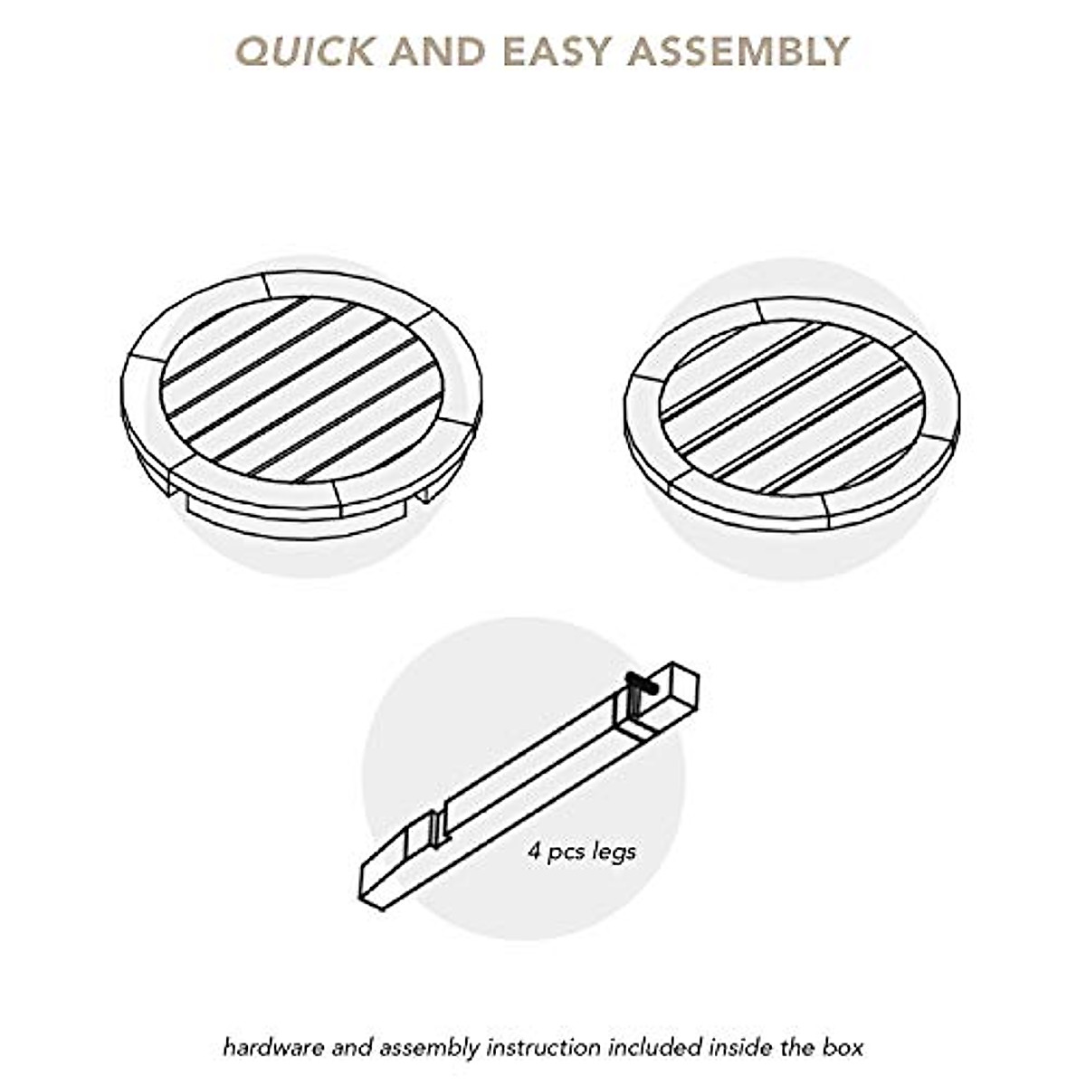 Cambridge Casual Superior Indonesian Teak Arie Outdoor Round Side Table, Natural Teak