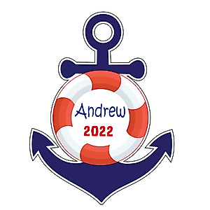 Large Anchor and Life Preserver Cruise Door Magnet Customized Personalized for your Stateroom Door on your Cruise Vacation