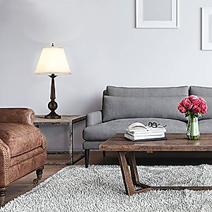 Globe Electric 12398 Set of Two 27" Table Lamps, Bronze Finish, Beige Shades