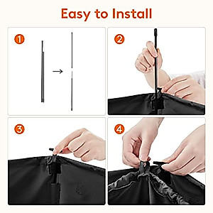 Lifewit 136L Double Laundry Hamper with Lid and Removable Laundry Bags, Large Divided Hamper, Collapsible 2 Section Laundry Basket with Handles for Bedroom, Bathroom, College Dorm, Laundry Room, Black