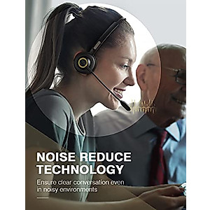 Bluetooth Headset with Microphone, NIXIUKOL Trucker Bluetooth Headset Noise Cancelling Microphone with Charging Base, Hands-Free Wireless Cell Phone Headset for Home Office Call Center Skype PC Laptop
